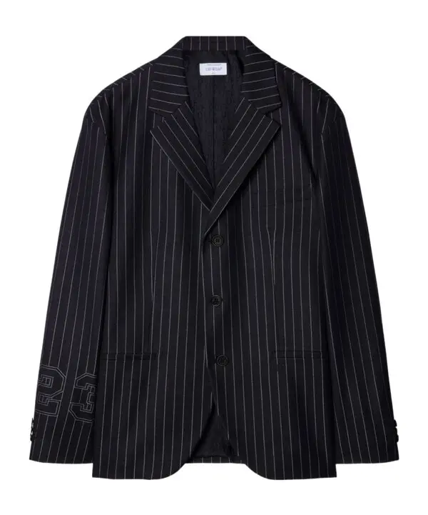 Off-White 23-print Pinstriped Straight Hem Blazer