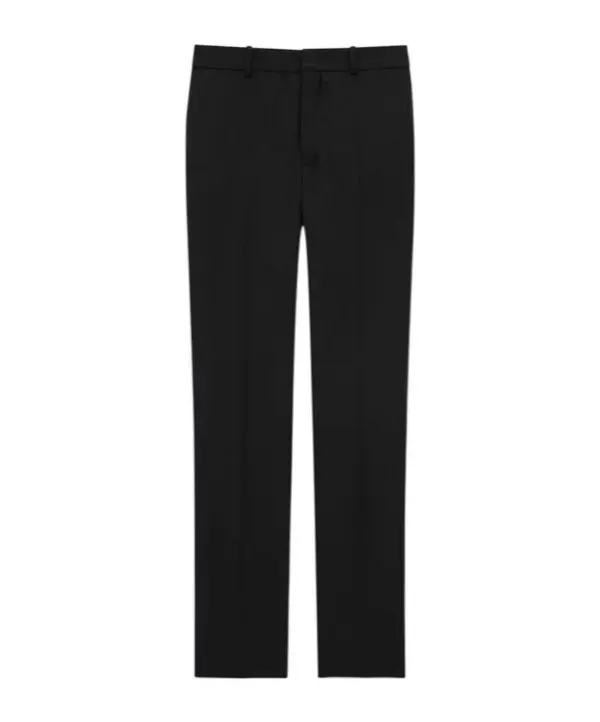 Saint Laurent High Waist Slim Fit Trousers - Black