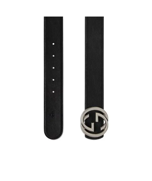 Gucci Interlocking G Buckle Reversible Belt - Black
