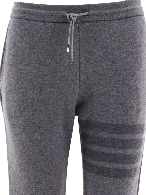 Thom Browne 4-bar Drawstring Joggers - Light Gray