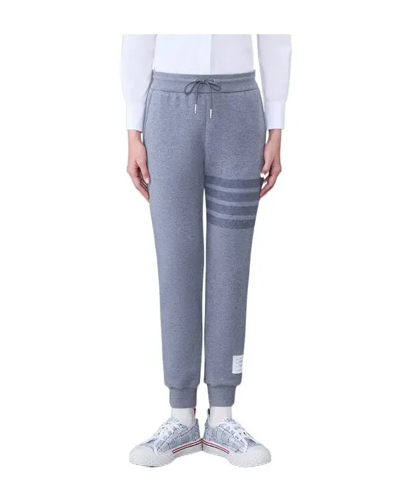 Thom Browne 4-bar Drawstring Joggers - Light Gray