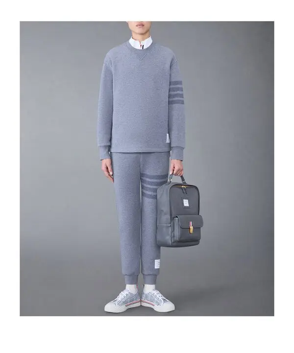 Thom Browne 4-bar Drawstring Joggers - Light Gray