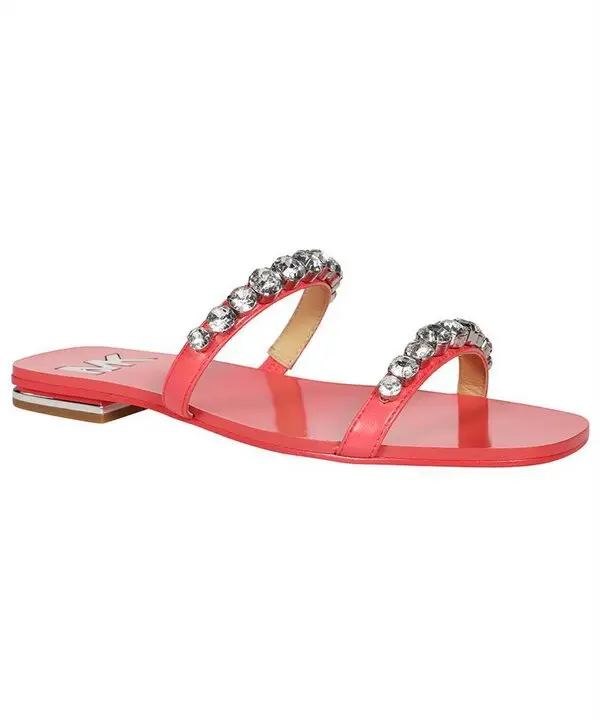 Michael Kors Embellished Logo Flat Sandals