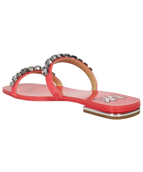 Michael Kors Embellished Logo Flat Sandals