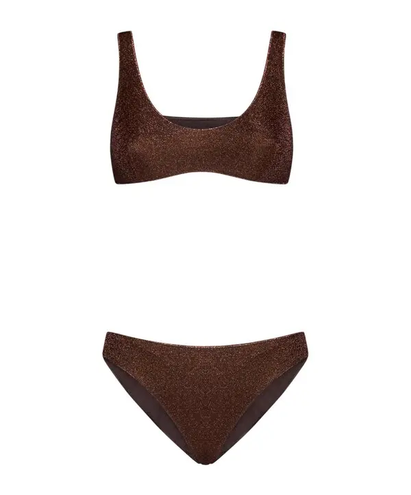 Oseree Lumiere Shimmer Bikini Set - Chocolate