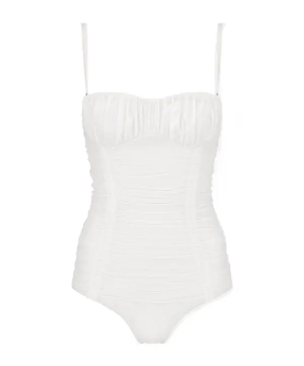 Dior Gathered One-piece Swimsuit - White