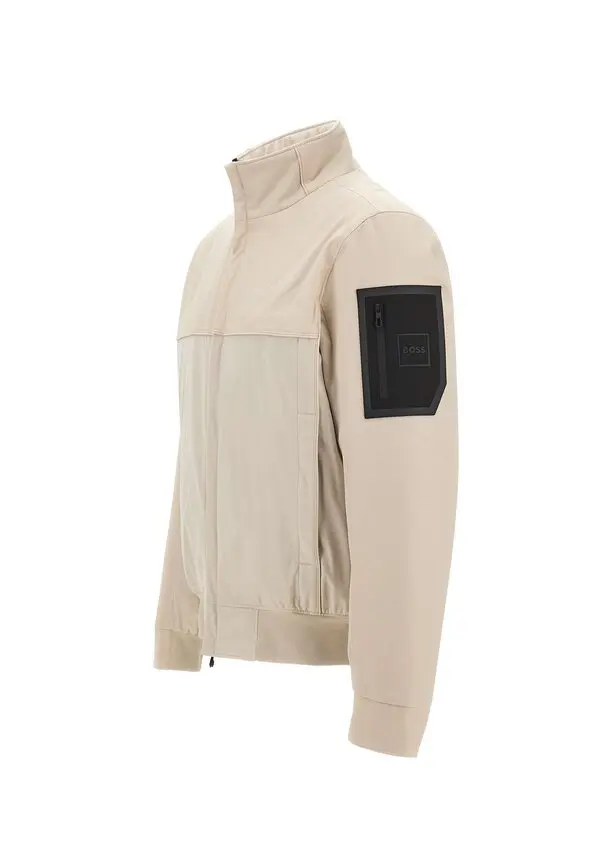 Hugo Boss High Neck Panelled Zip-up Jacket