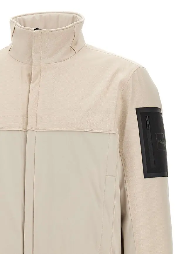 Hugo Boss High Neck Panelled Zip-up Jacket