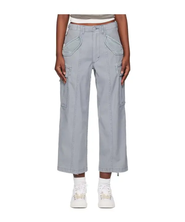 R13 Cropped Overalls - Gray