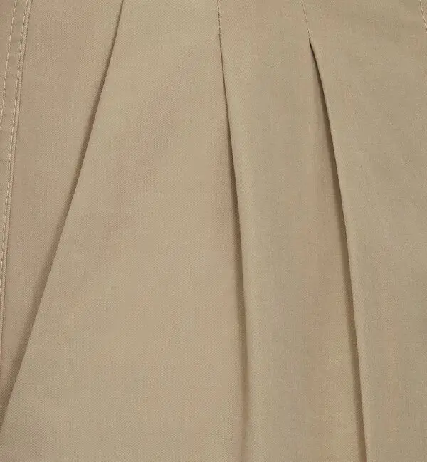 Dior Wide-leg Pleated Pants With Cuffed Hem - Nude
