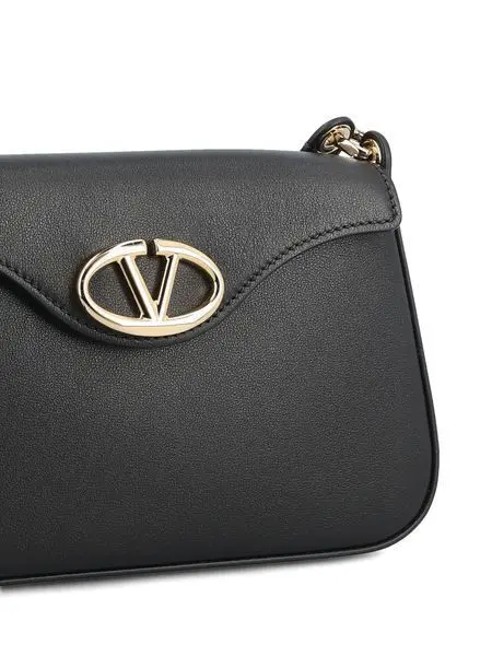 Valentino Garavani Logo Plaque Foldover Shoulder Bag