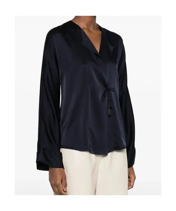 FORTE_FORTE V-neck Tassel Top - Notte