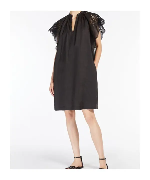 Max Mara Astor V-neck Mini Dress - Black