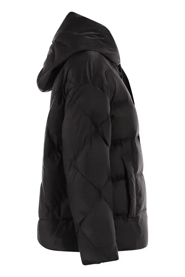 Max Mara The Cube Mtcsoftfe Hooded Down Jacket - Black