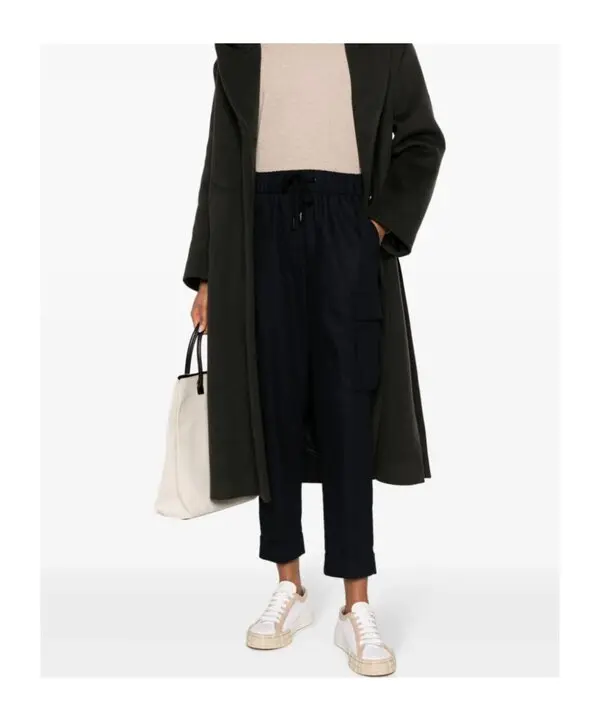 Peserico Cropped Track Pants With Turn-up Hem