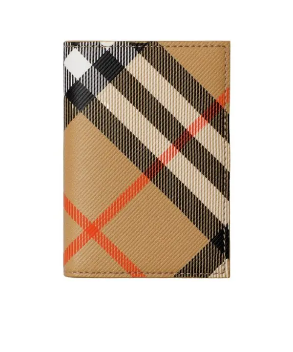 Burberry Checked Bi-fold Cardholder - Sand-colored