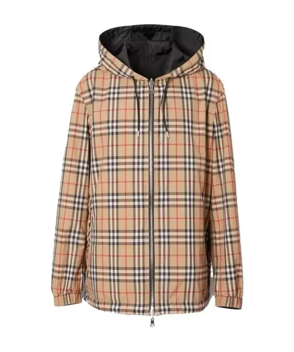 Burberry Vintage Checked Reversible Hooded Jacket - Nude