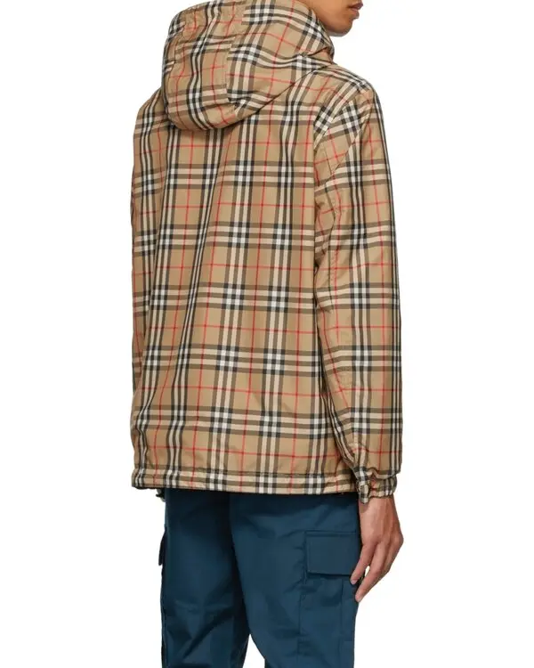 Burberry Vintage Checked Reversible Hooded Jacket - Nude