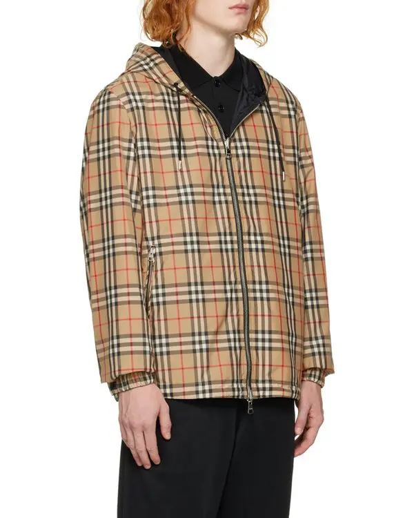 Burberry Vintage Checked Reversible Hooded Jacket - Nude