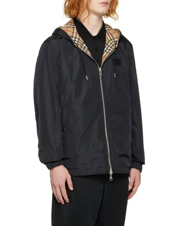 Burberry Vintage Checked Reversible Hooded Jacket - Nude