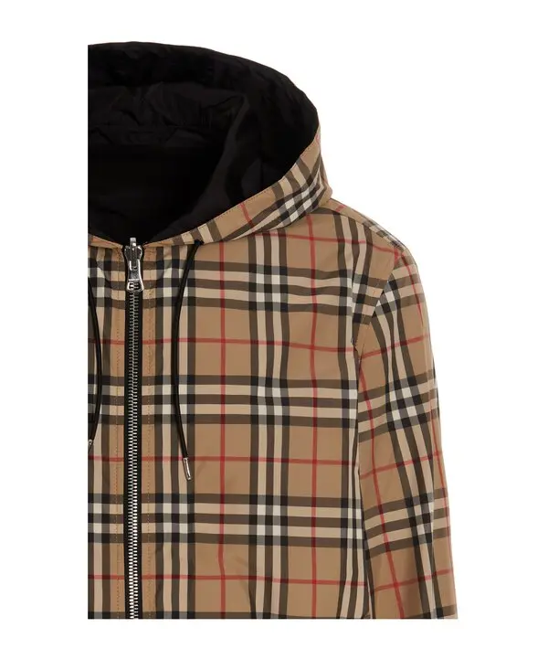 Burberry Vintage Checked Reversible Hooded Jacket - Nude