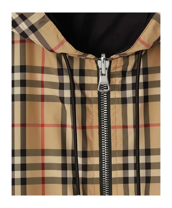 Burberry Vintage Checked Reversible Hooded Jacket - Nude