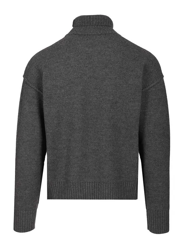 AMI Paris Heart Logo Turtleneck Sweater