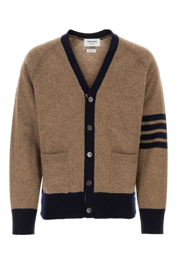 Thom Browne 4-bar Buttoned Cardigan - Brown