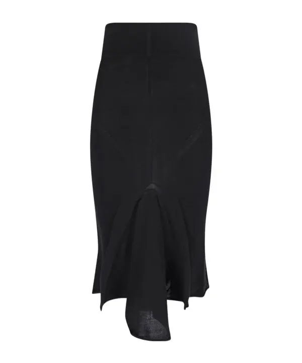 Rick Owens Midi Skirt With Draped Details