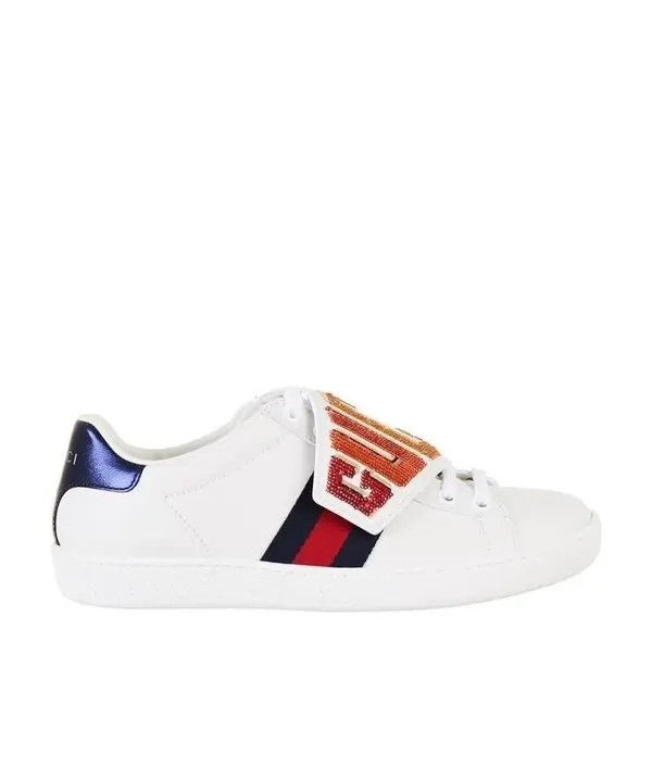 Gucci Ace Detachable Bead Logo Sneakers