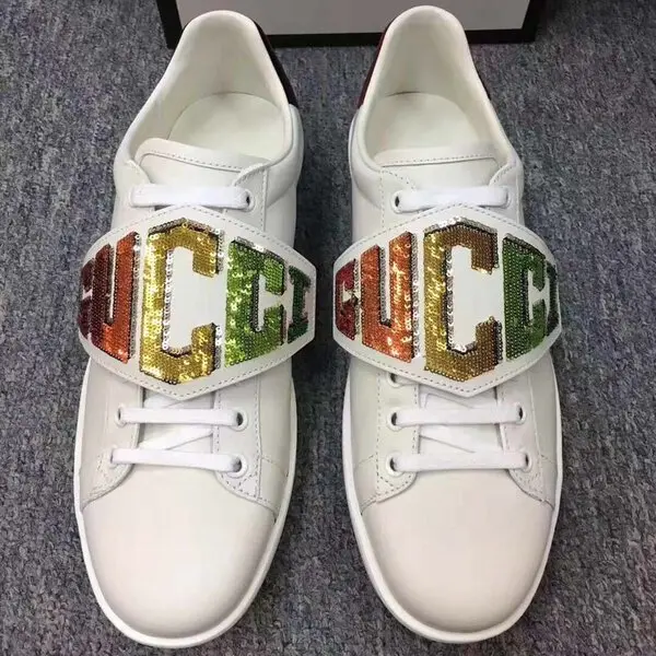 Gucci Ace Detachable Bead Logo Sneakers