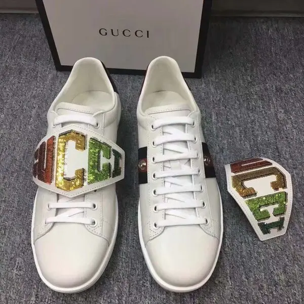 Gucci Ace Detachable Bead Logo Sneakers
