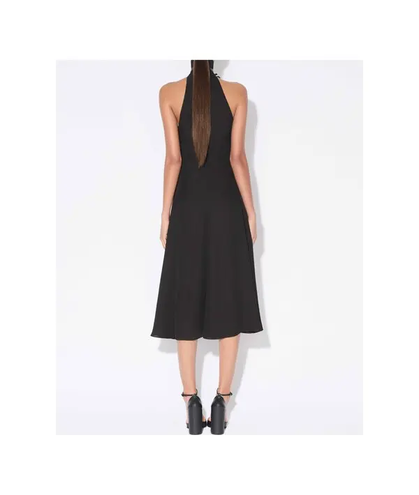 Alaïa Halterneck Floral Appliqué Midi Dress