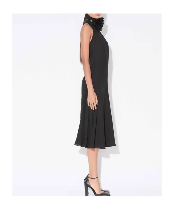 Alaïa High-neck Sleeveless Midi Dress