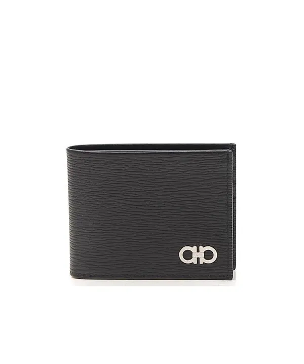 FERRAGAMO Gancini Bi-fold Wallet - Black