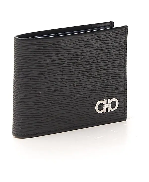FERRAGAMO Gancini Bi-fold Wallet - Black