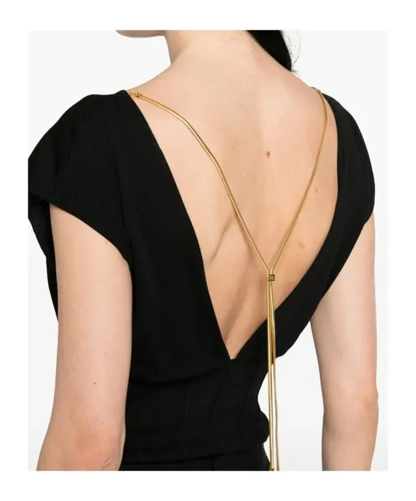 Elisabetta Franchi Ribbed Crewneck Knit Bodysuit With Pleated Details
