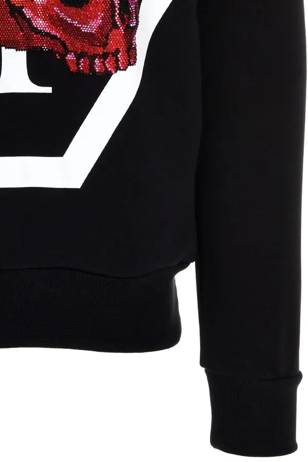 Philipp Plein Embellished Skull Cherry Hoodie
