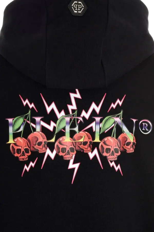 Philipp Plein Embellished Skull Cherry Hoodie