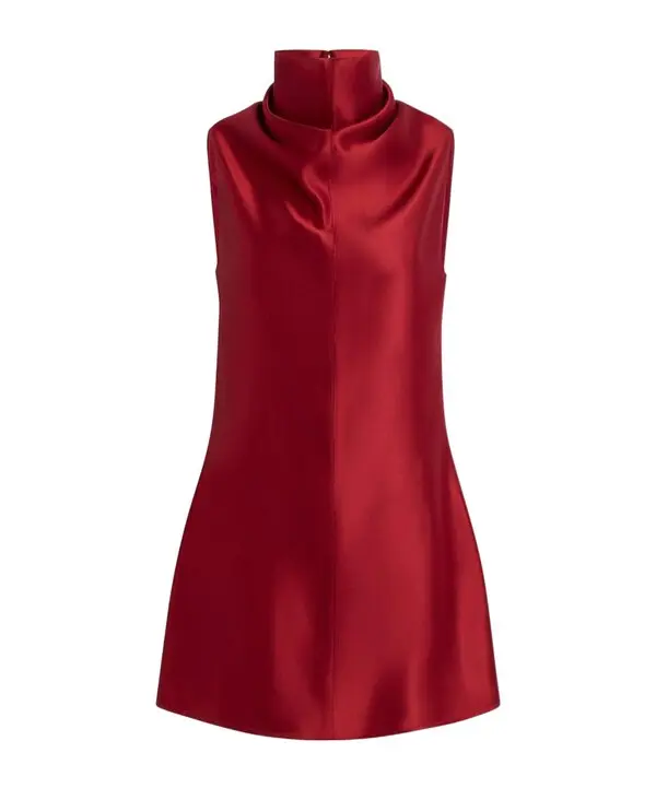 Khaite Daria Turtleneck Sleeveless Dress - Red