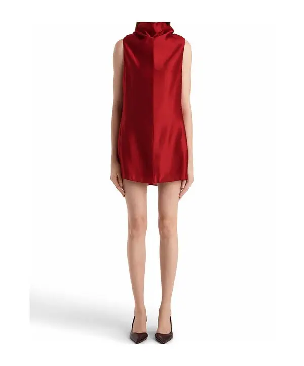 Khaite Daria Turtleneck Sleeveless Dress - Red