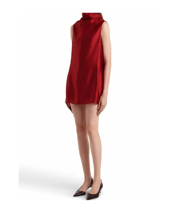 Khaite Daria Turtleneck Sleeveless Dress - Red