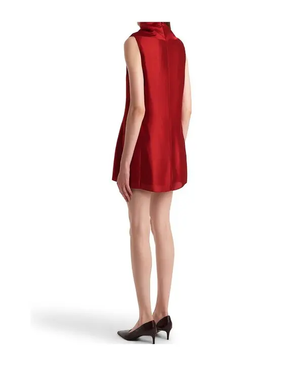 Khaite Daria Turtleneck Sleeveless Dress - Red