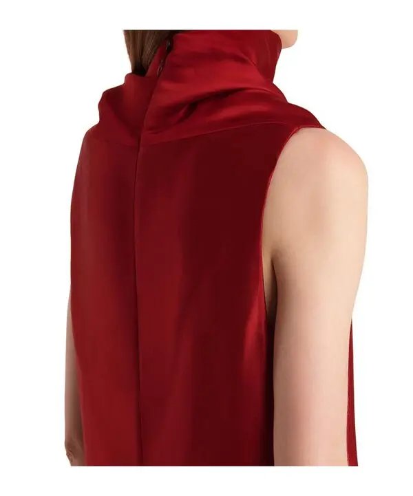 Khaite Daria Turtleneck Sleeveless Dress - Red