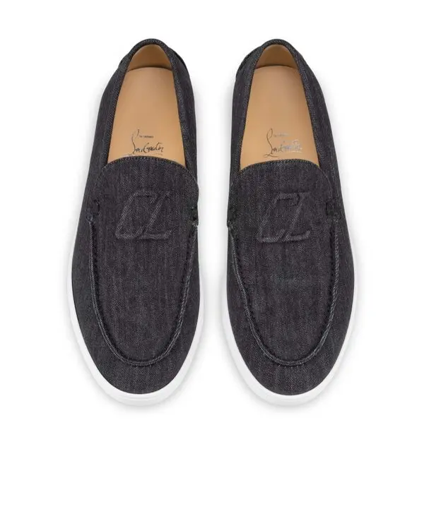 CHRISTIAN LOUBOUTIN Varsiboat Slip-on Boat Shoes - Black