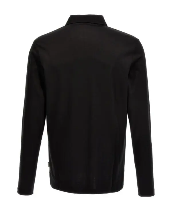 Hugo Boss Logo Patch Long-sleeved Polo Shirt