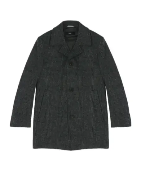 Hugo Boss Tailored Long-sleeved Coat With Notched Lapel