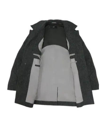 Hugo Boss Tailored Long-sleeved Coat With Notched Lapel