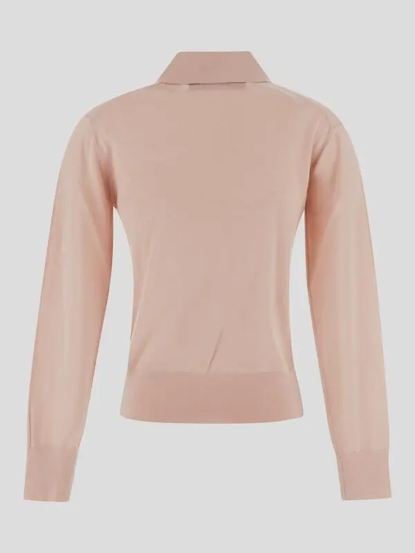 Bottega Veneta Long Sleeve Polo Top