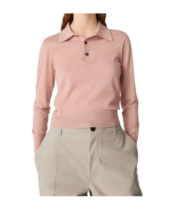 Bottega Veneta Long Sleeve Polo Top